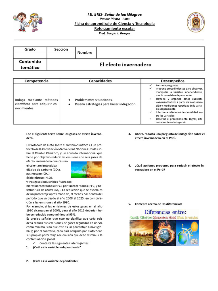 Efecto Invernadero Pdf Gases De Efecto Invernadero Cambio Climático