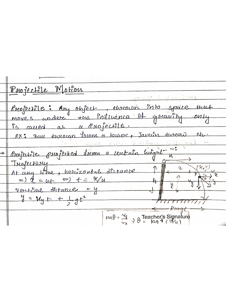 Projectile Motion Pdf
