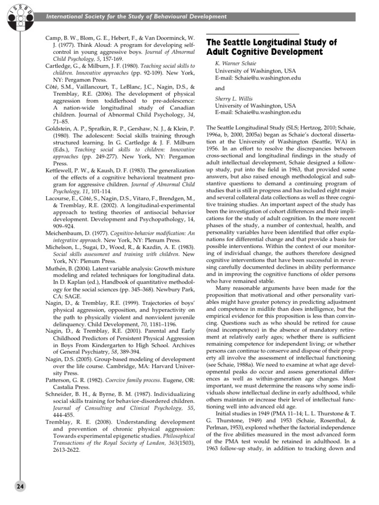 Seattle Longitudinal Study2010 | PDF | Developmental Psychology ...