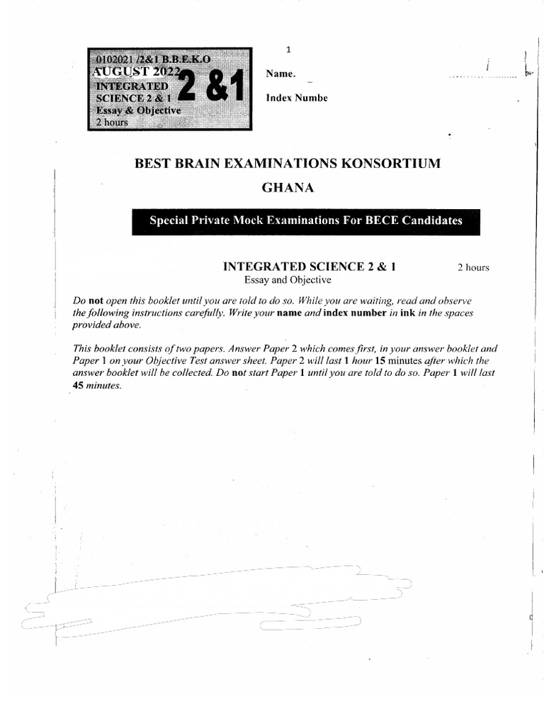 BEST BRAIN EXAMS 2022 Integrated Science | PDF | Materials | Physical ...