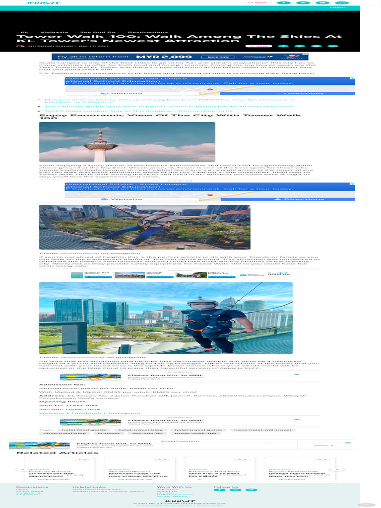 Tower Walk 100 KL Tower's Newest Attraction | PDF