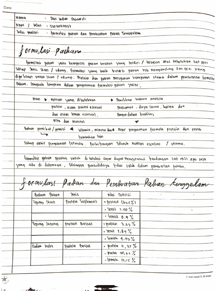 037 Devi Indah Pramesti Logbook3 FormulasiPakan | PDF