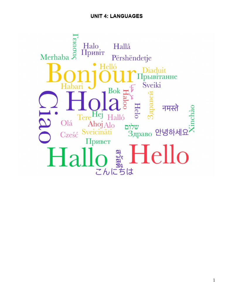 G5 Unit 4 Languages | PDF | English Language | Second Language Acquisition