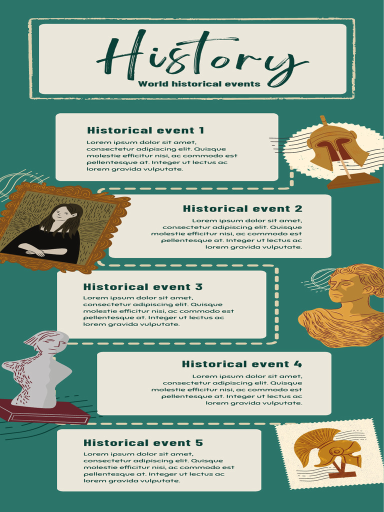 Green and Beige Illustrative History Infographic | PDF