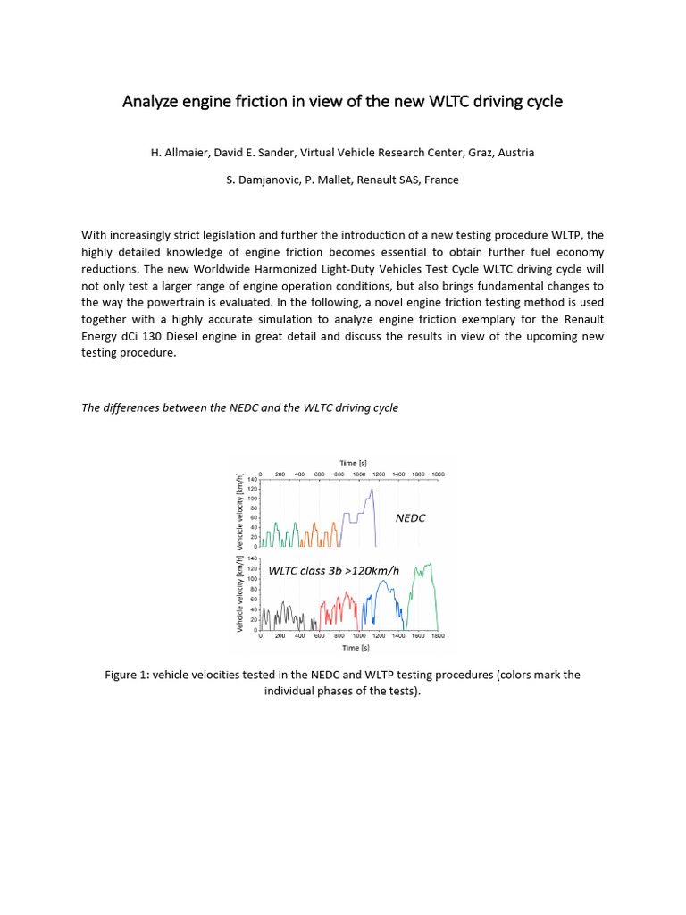 Analyze Engine Friction in View of The New WLTC DR | PDF | Piston ...