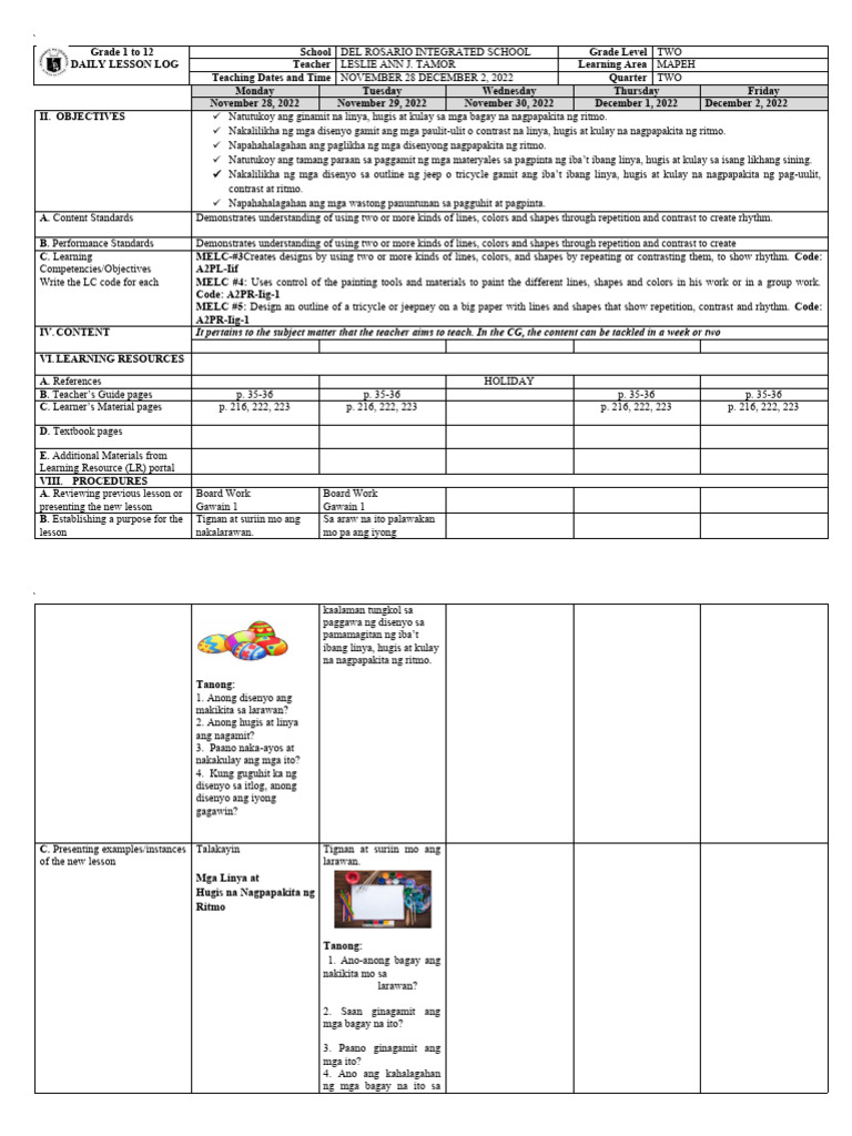 DLL Mapeh Week 4 Second QT | PDF | Cognitive Science | Behavior Modification