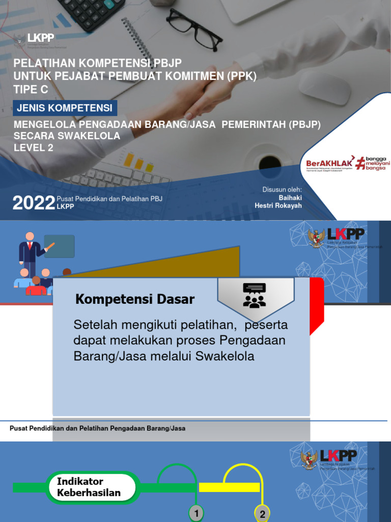 Slide Modul JK Mengelola PBJP Secara Swakelola Level 2 - PPK Tipe C | PDF
