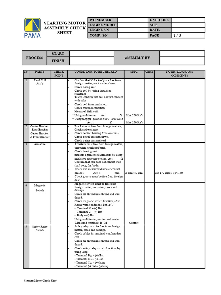 Assy STARTING MOTOR | PDF | Electric Motor | Relay