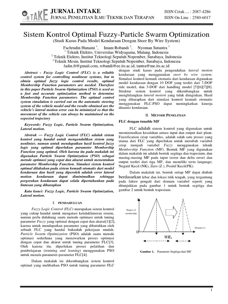 Sistem Kontrol Optimal Fuzzy Particle Swarm Optimization Pdf
