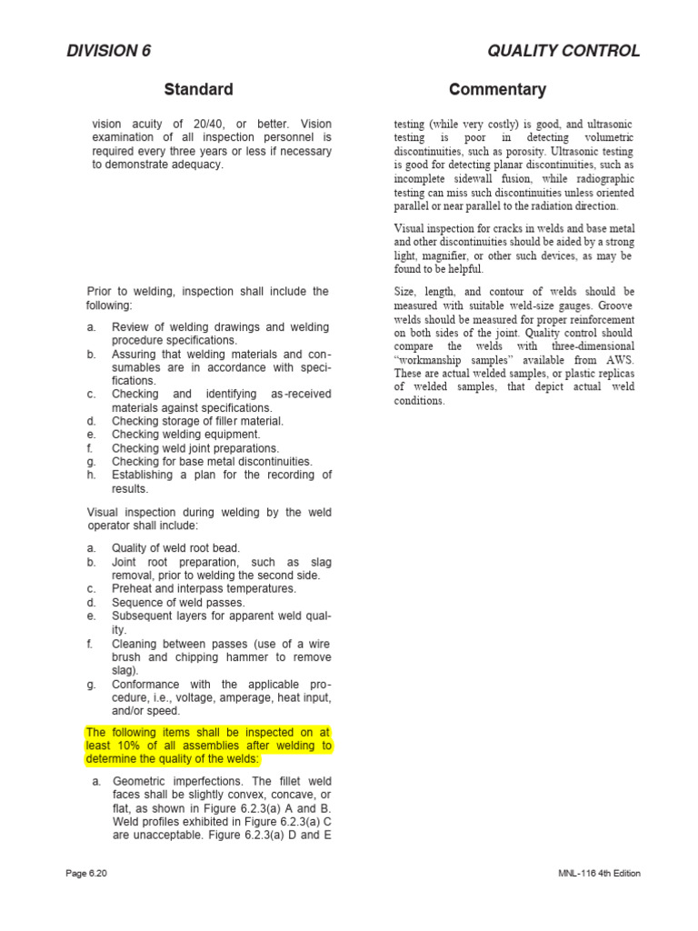 PCI-MNL-116-99-Structural-QC-Manual - Test Percentage of Welding For ...