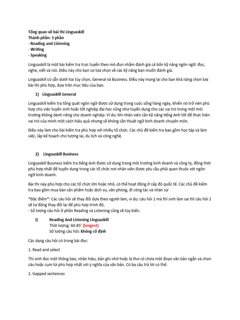 Linguaskill Explaination (Translated) | PDF