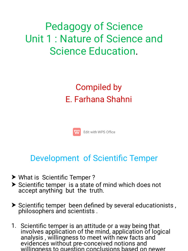 Developing Scientific Temper in Education | PDF | Science | Scientific ...