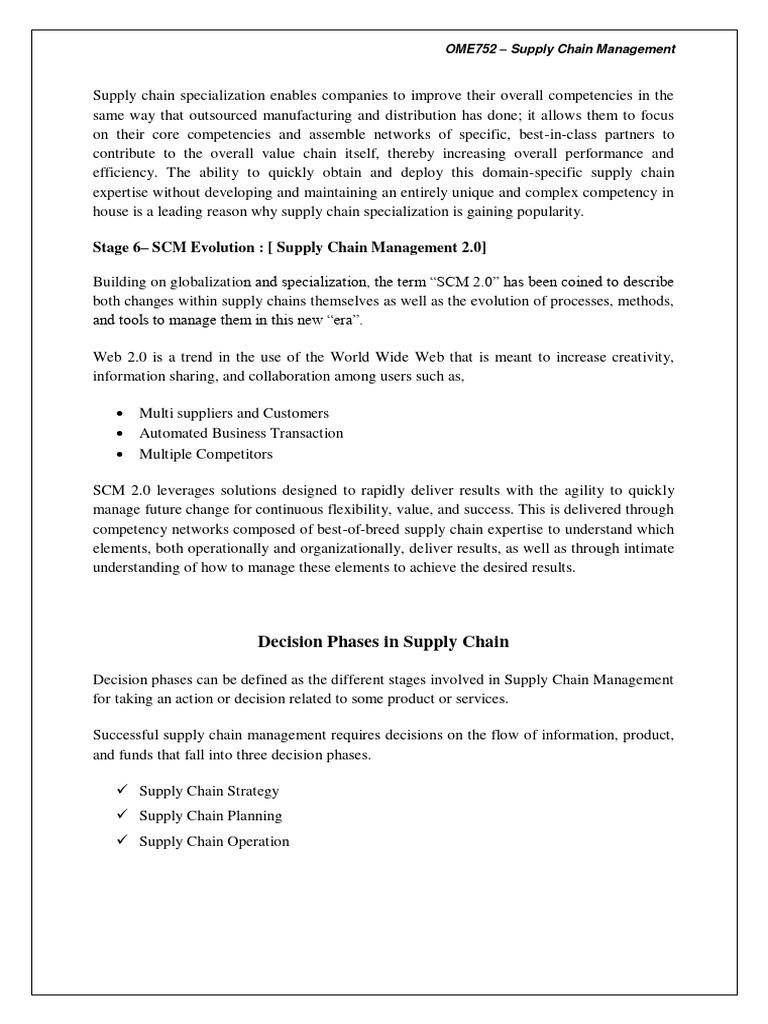 Decision Phases SCM | PDF | Supply Chain Management | Supply Chain Decision Phases SCM | PDF | Supply Chain Management | Supply Chain