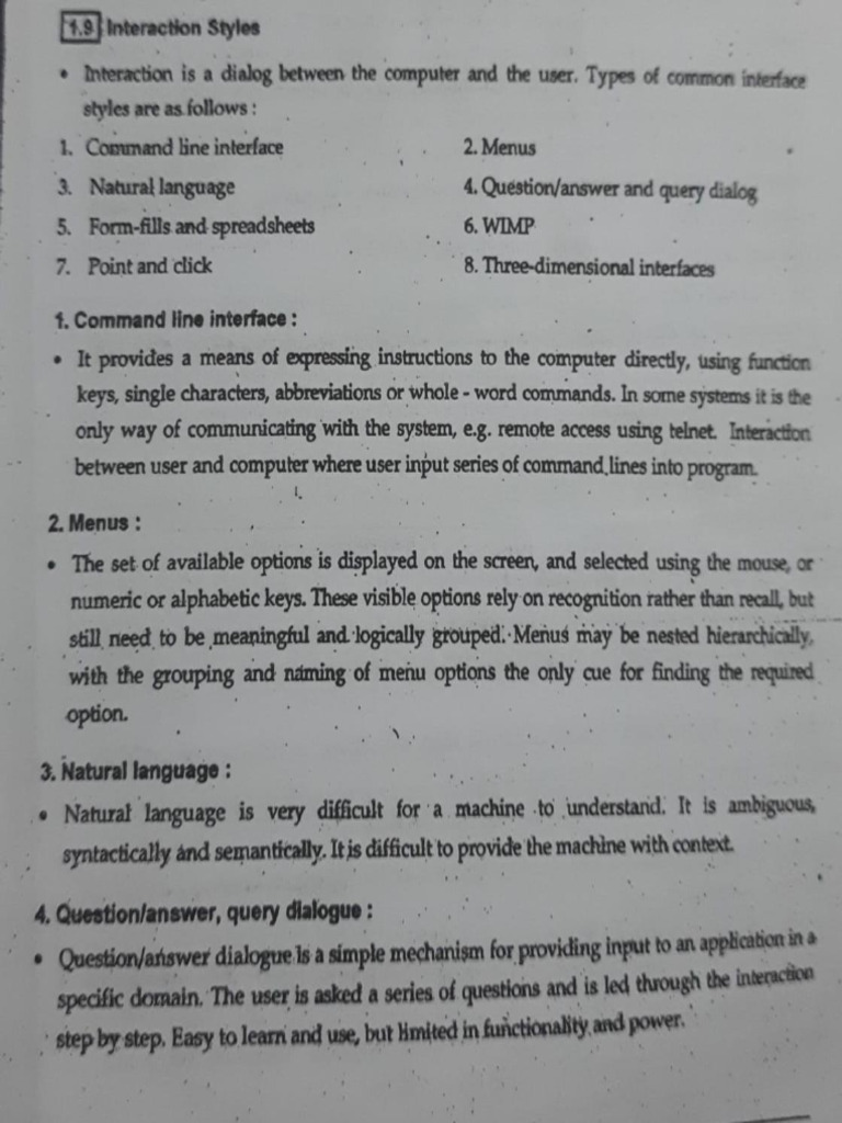 Interaction Styles Pdf