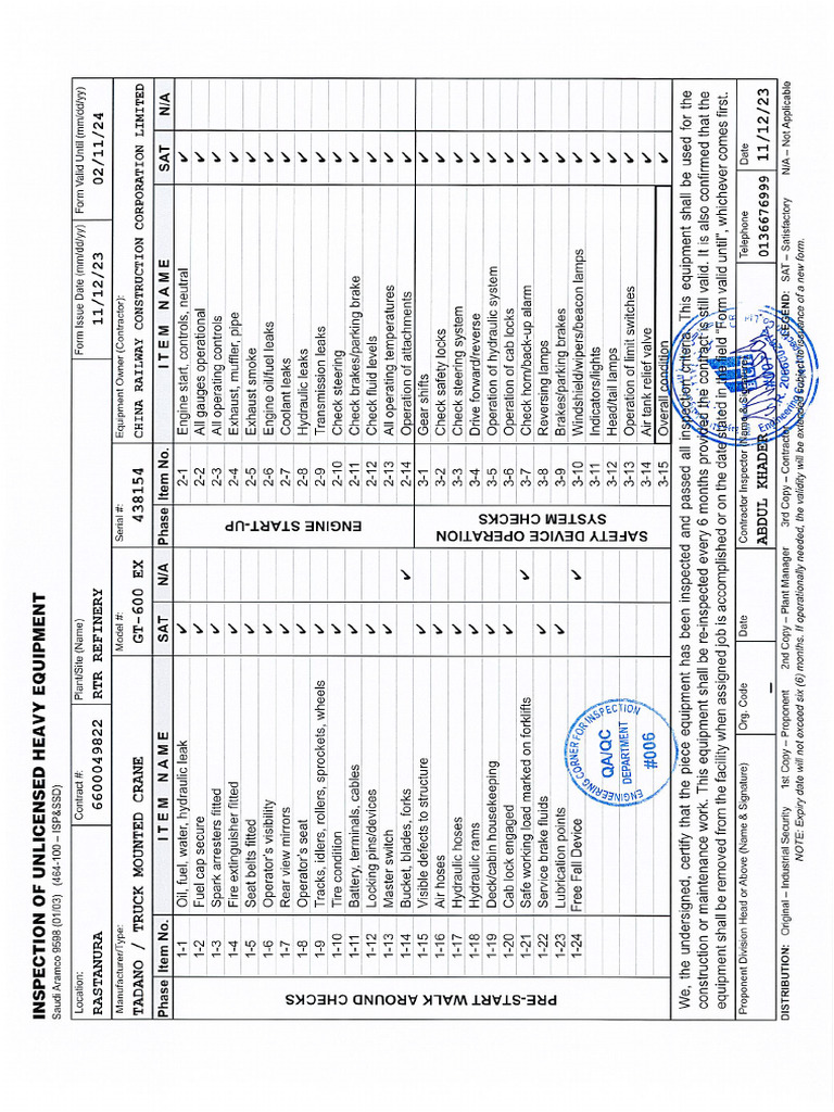 Checklist - CRCC - 12-11-2023 | PDF Checklist - CRCC - 12-11-2023 | PDF