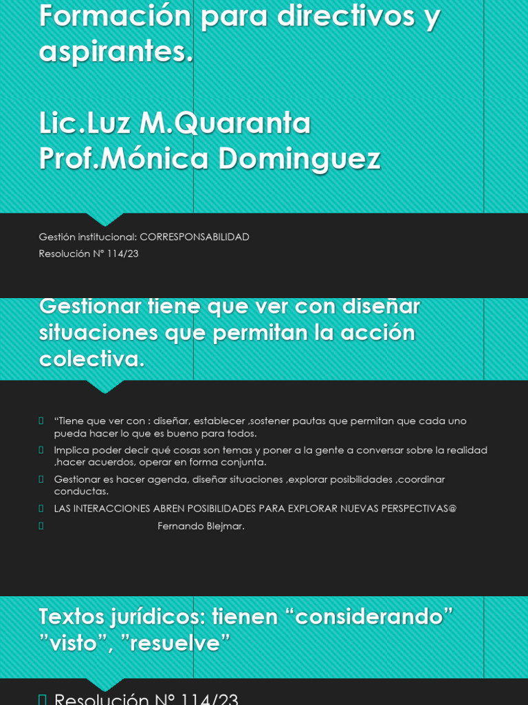 Power Resolución 114-23.modulo 3.clase 1 | PDF | Evaluación | Enseñando