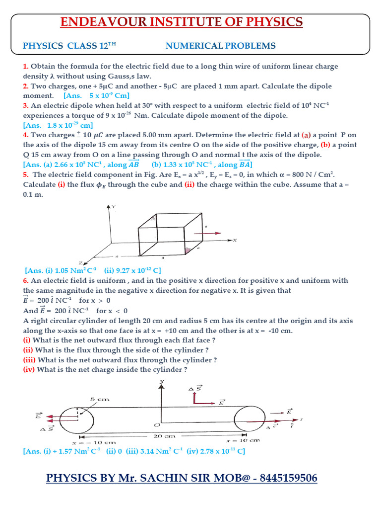 Gaussian Surface Problems | PDF | Electric Field | Electricity