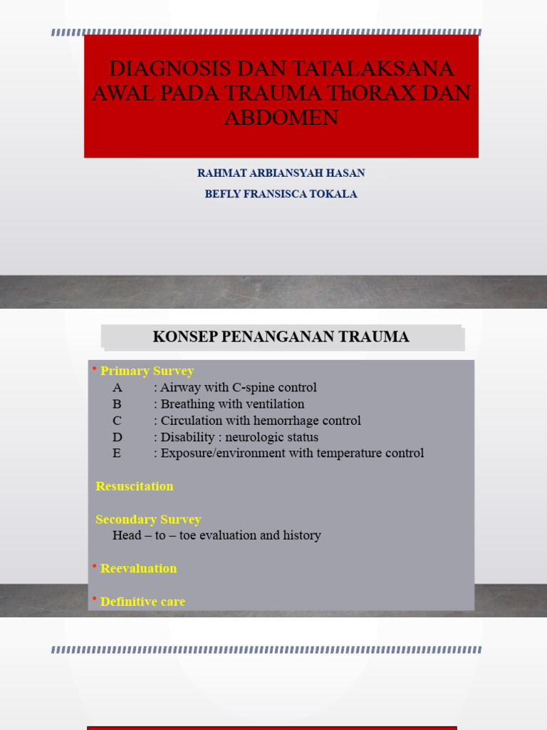 Diagnosa Dan Tatalaksana Trauma Torax Da | PDF