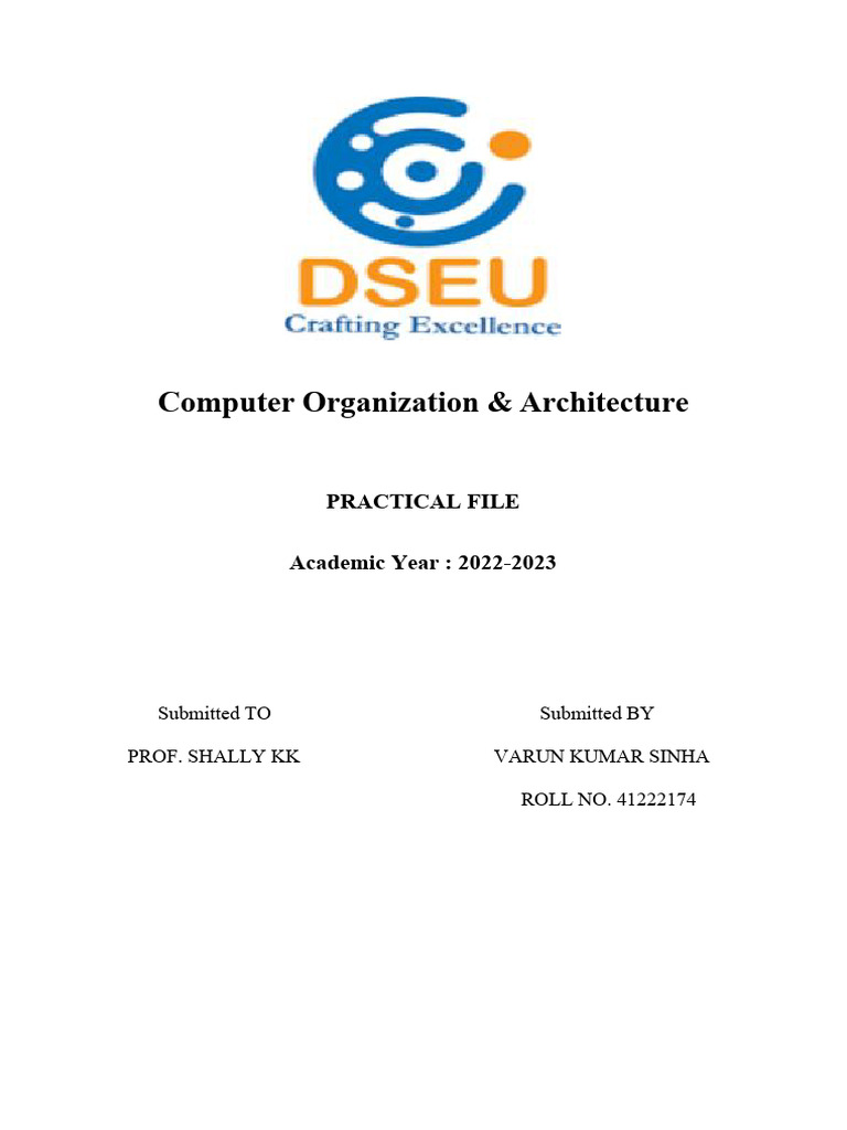 COA Practical File 2022-2023 | PDF