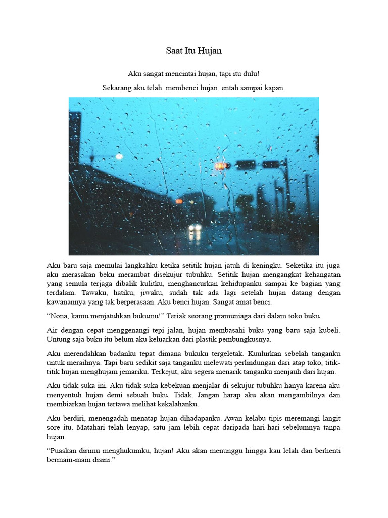 Cerpen Hujan | PDF | Griya & Taman | Puisi
