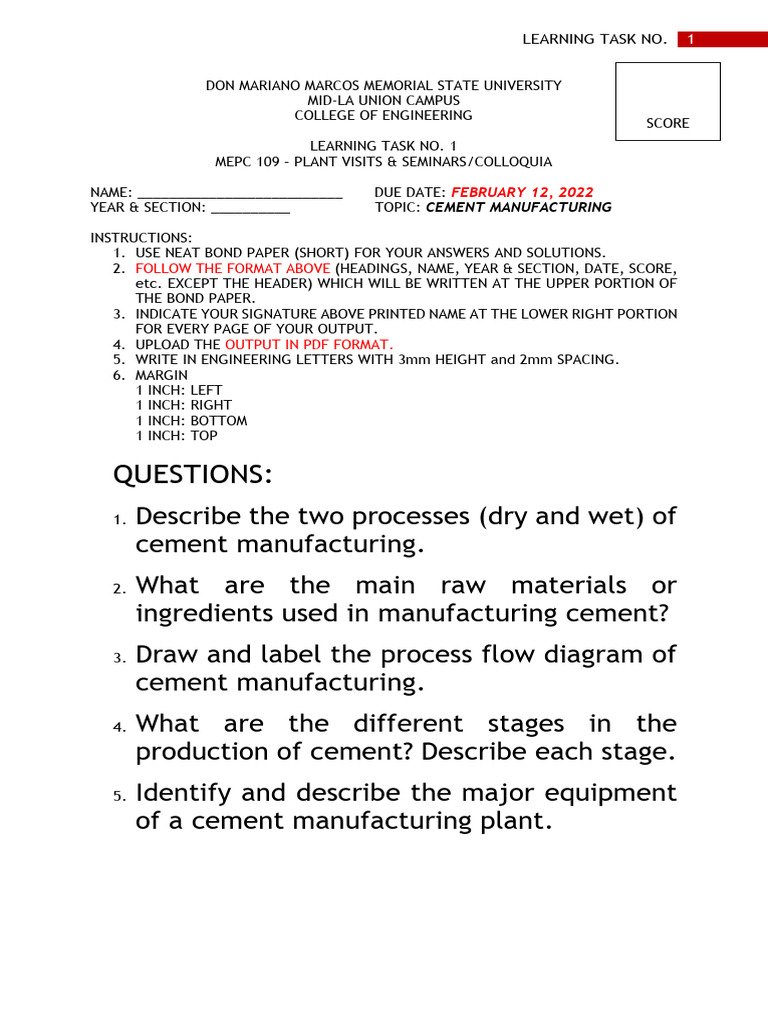 Mepc 109 - Learning Task No. 1 | PDF