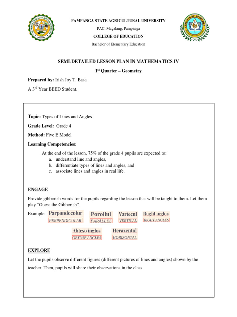 Basa, Irish Joy T - MATH-SDLP | PDF | Angle | Line (Geometry)