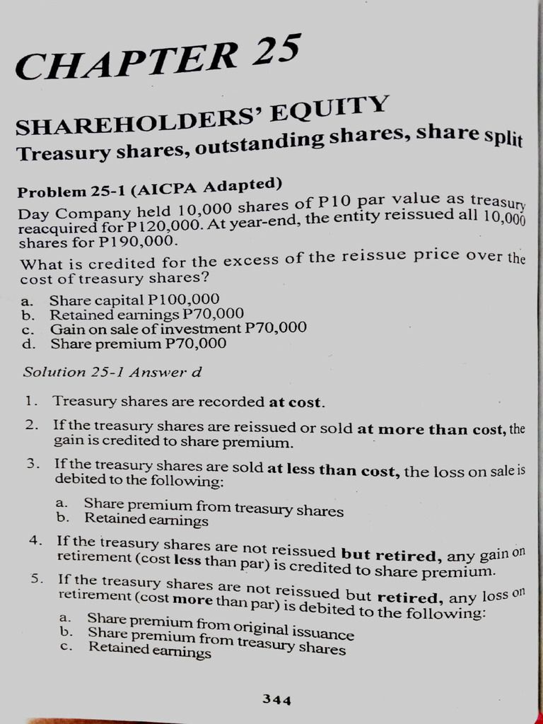 Shareholder's Equity 2 - PracAcc | PDF | Treasury Stock | Capital Surplus