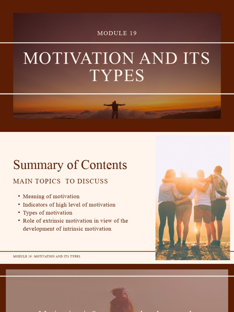 Module 19 Motivation | PDF | Motivational | Motivation