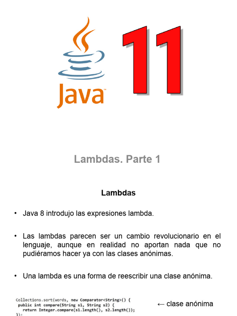 Introducción a Lambdas en Java 8 | PDF | Función anónima | Java (lenguaje de programación)