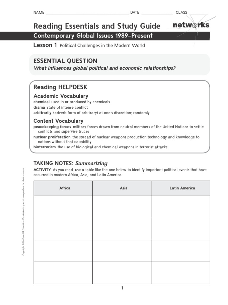 Lesson 1 Political Challenges in The Modern World | PDF | Treaty On The ...