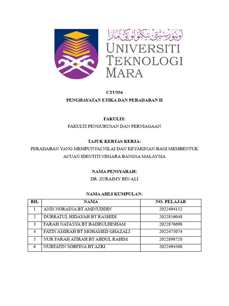 Ctu554 Kertas Kerja | PDF