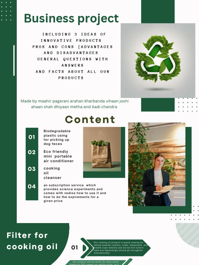 Innovative Eco-Friendly Products | PDF | Biodegradation | Plastic