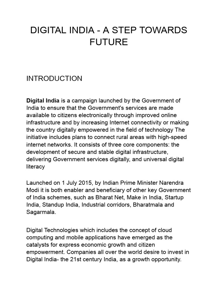 Digital India - A Step Towards Future-1 | PDF | Computer Security ...