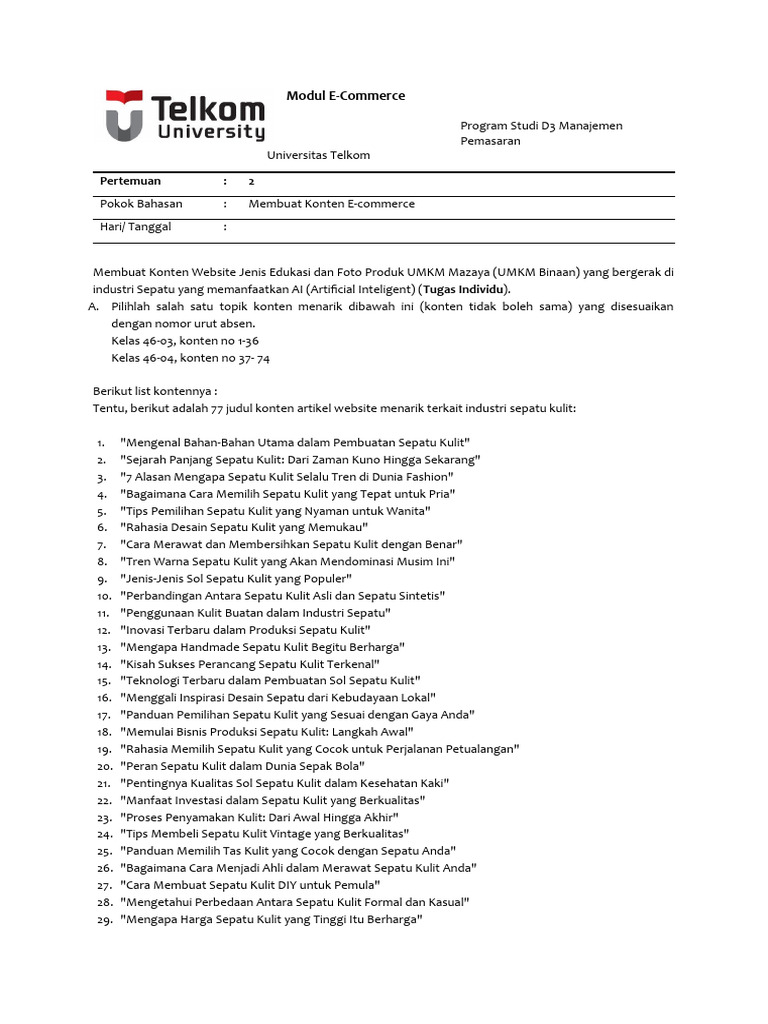 Modul Pertemuan 2 E-Commerce | PDF
