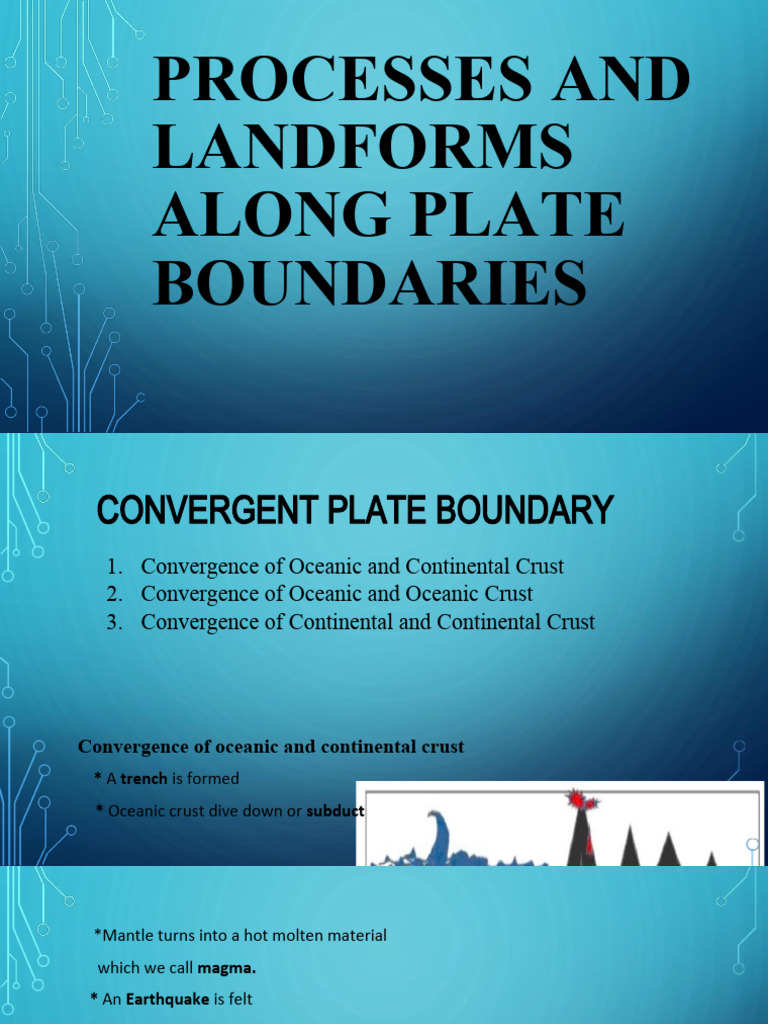 Process and Landforms Along Plate Boundary | PDF