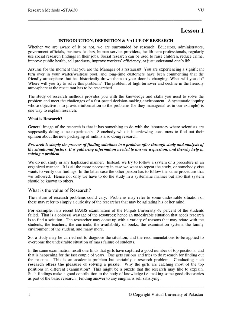 Lesson No 1 Handouts | PDF | Methodology | Decision Making