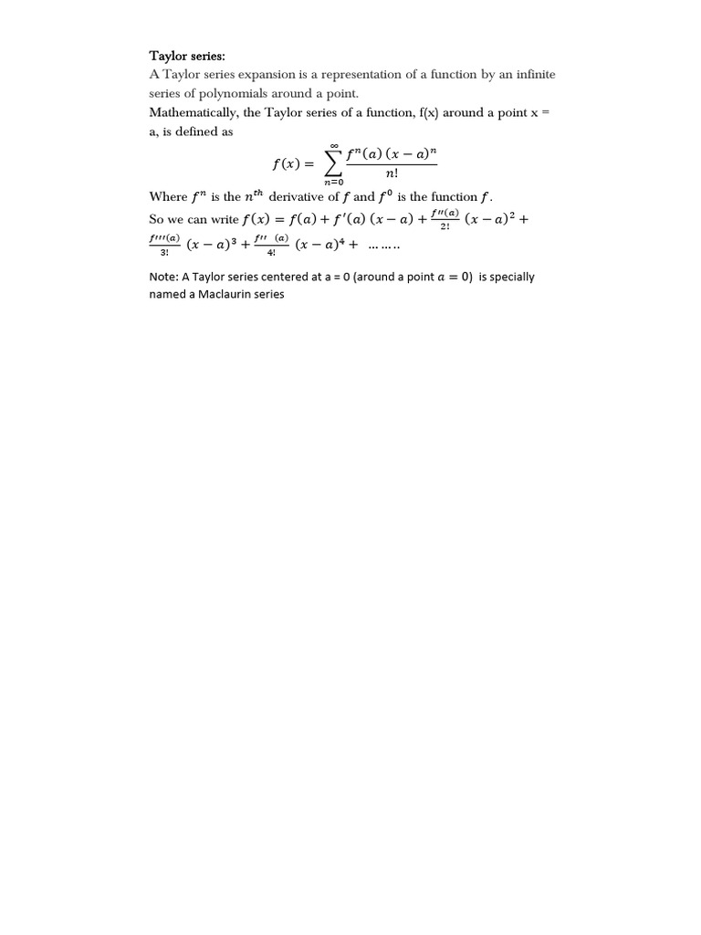 Taylor's Series | PDF | Oscillation | Physical Quantities