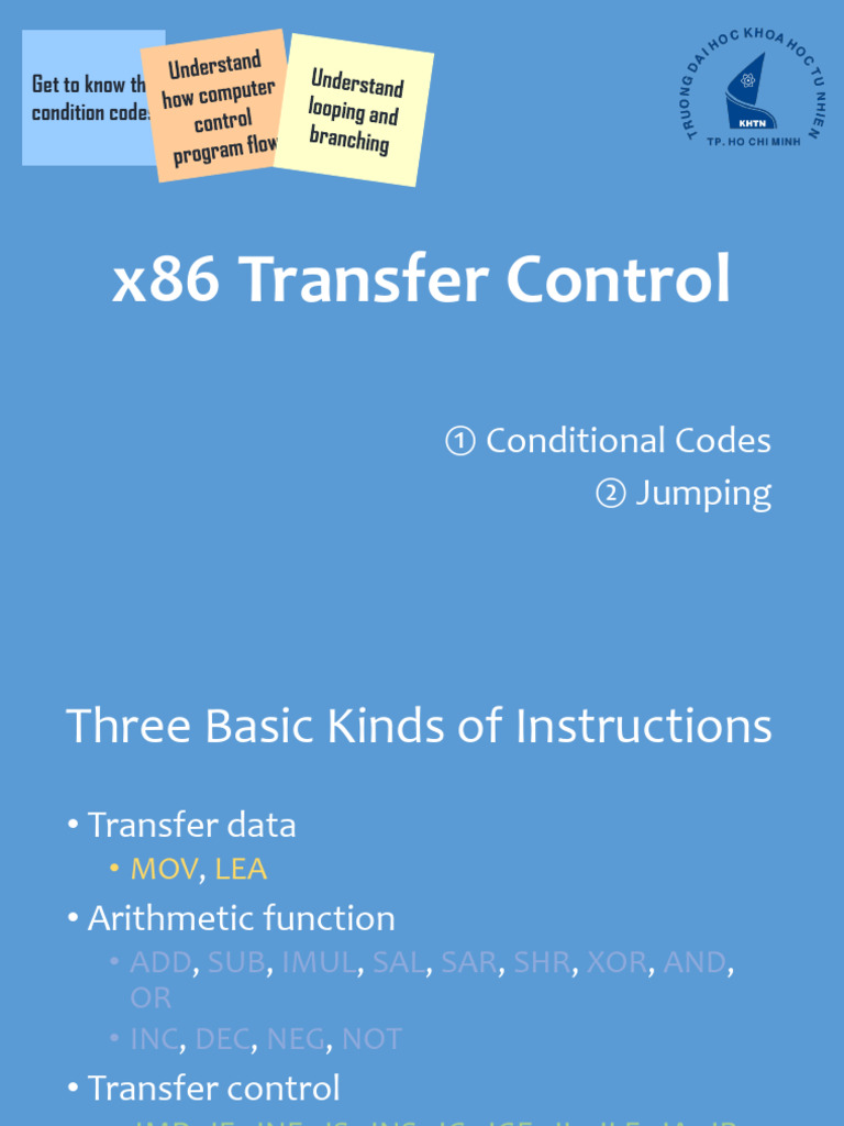 04A 05A x86 Transfer Control v1.1 | PDF | Control Flow | Theory Of Computation
