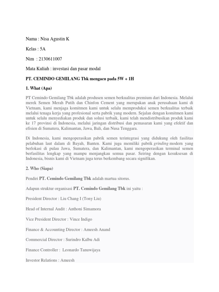 IPO PT Cemindo Gemilang 2021 | PDF