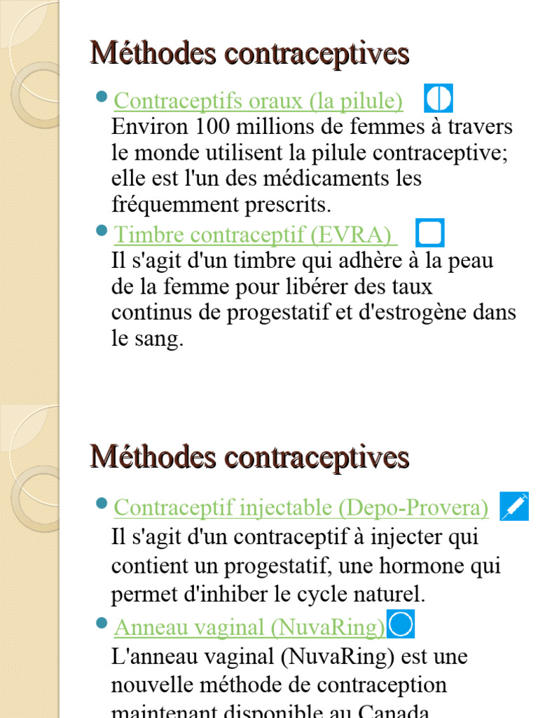Méthodes de contraception expliquées | PDF | Contraception | Sciences ...