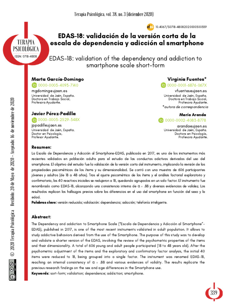 Edas 18 | PDF | Smartphone | Validez (Estadísticas)