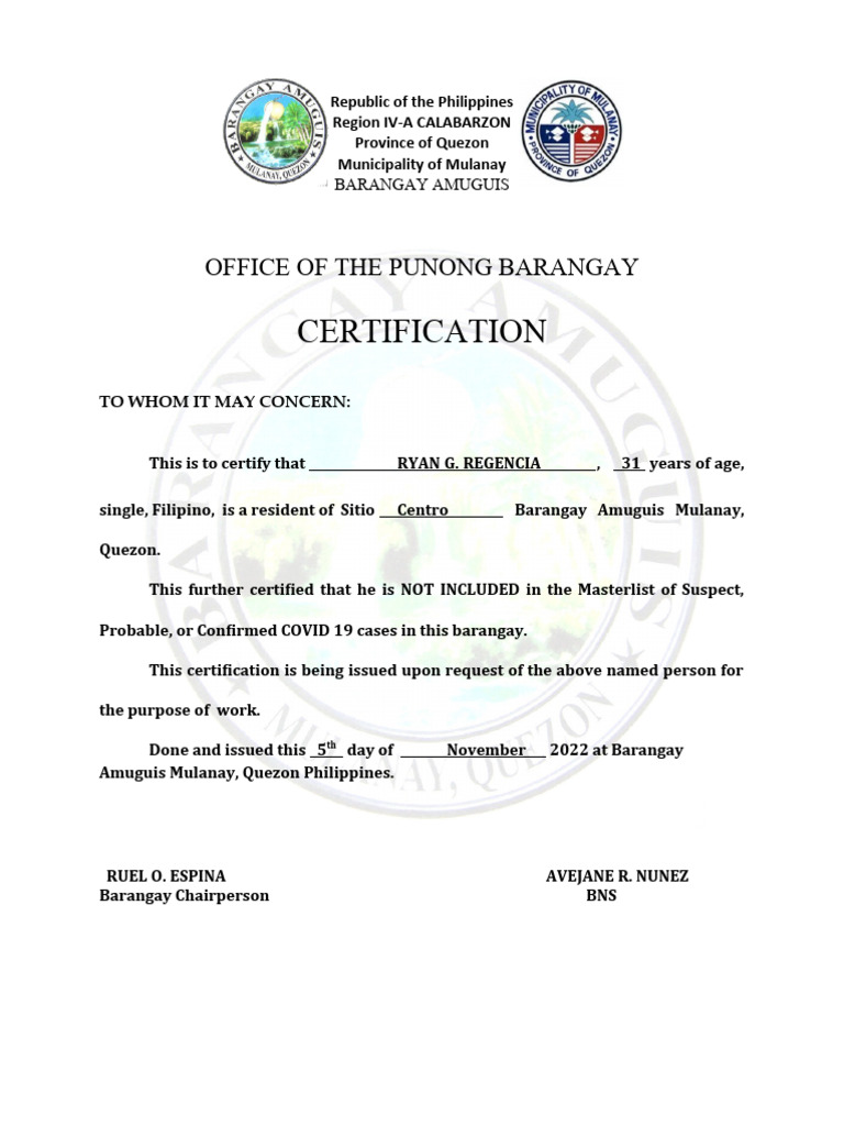 Health CERTIFICATION | PDF