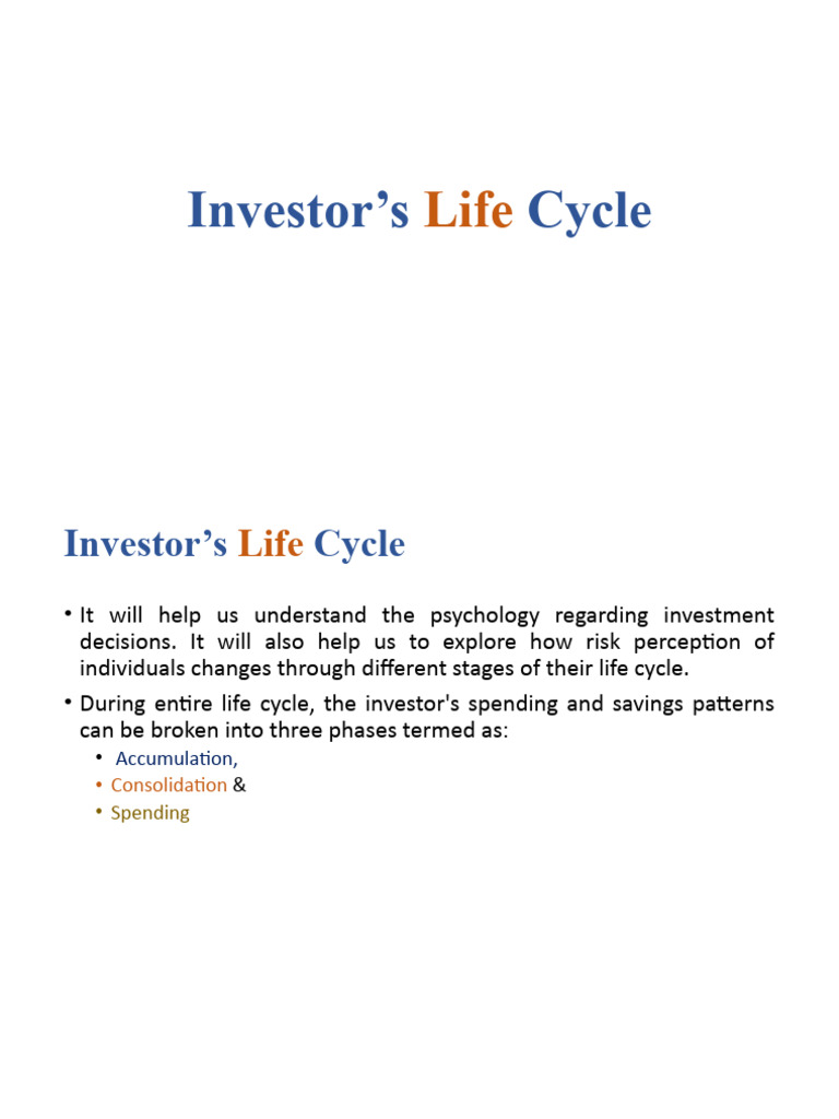 Investor's Life Cycle | PDF | Investing | Investment Fund
