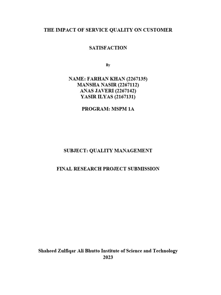 Research - Proposal - 10-11-2023 (1) Quality Management | PDF ...