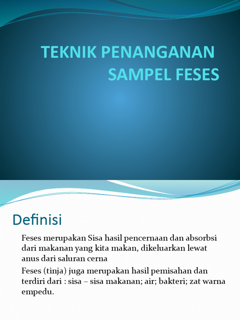 Teknik Pengambilan Sampel Feses | PDF