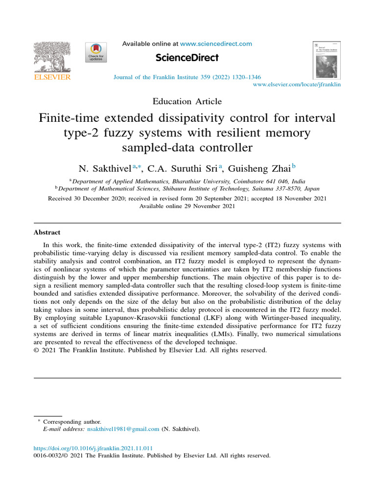 Finite Time Extended Dissipativity Control For Interval Type 2 Fuzzy Systems With Resilient 
