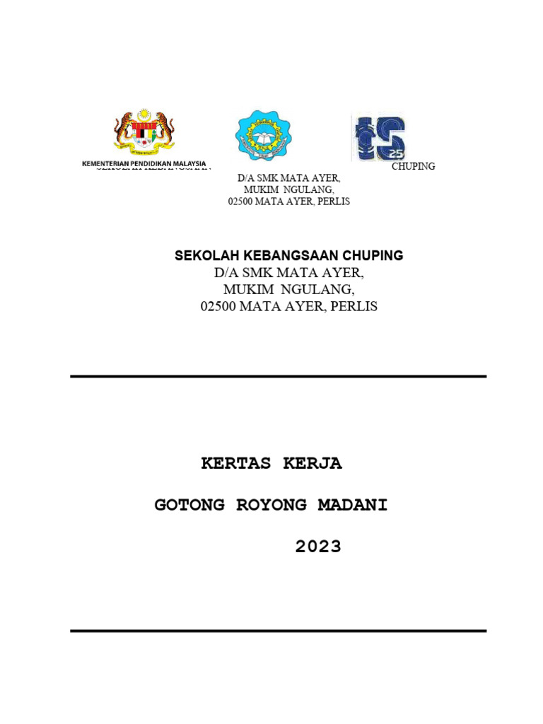 Kertas Kerja Gotong Royong Madani SKC 2023 | PDF