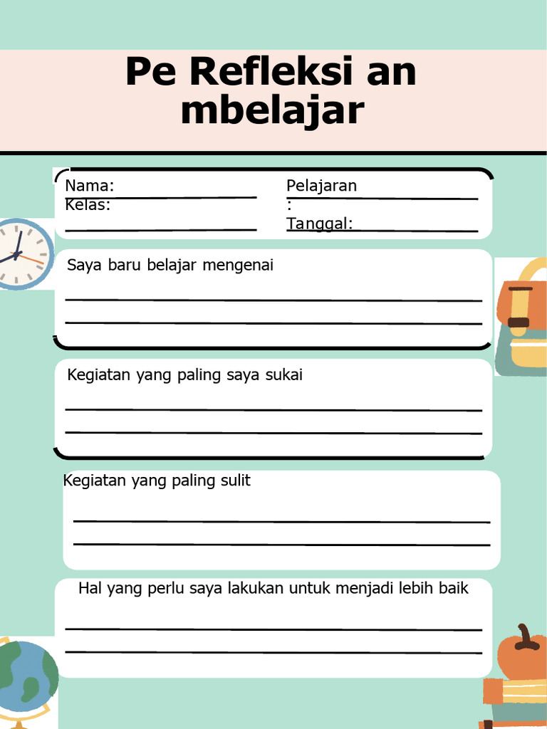 Lembar Refleksi Pembelajaran | PDF | Karier & Perkembangan