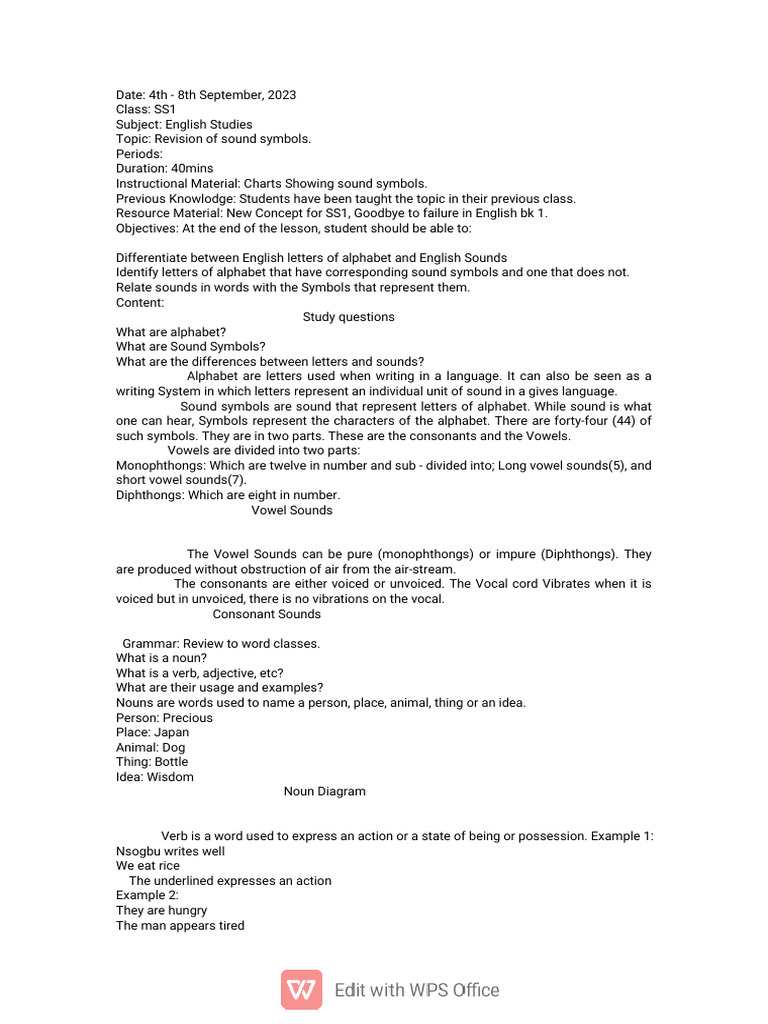 English Studies SS1, Week 1 | PDF | Adjective | Adverb