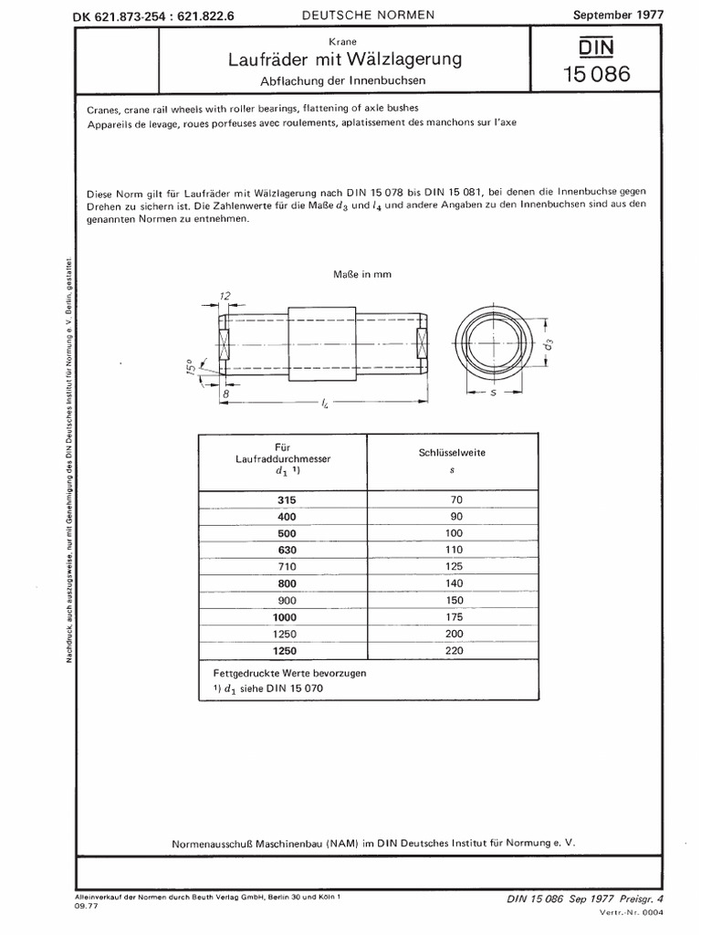 Din 15086 1977-09 | PDF